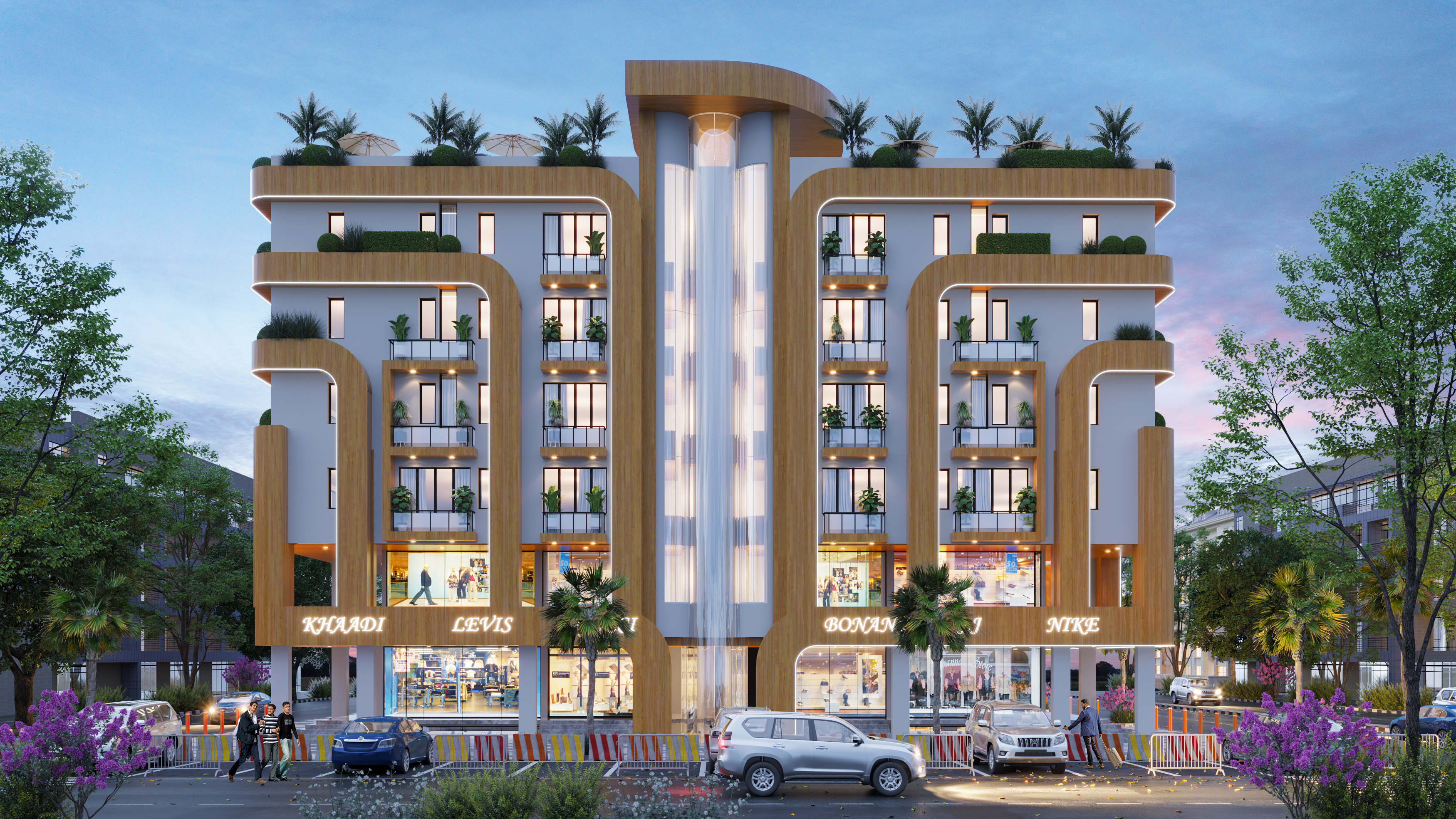 High-quality Commercial Building Exterior 3D Rendering